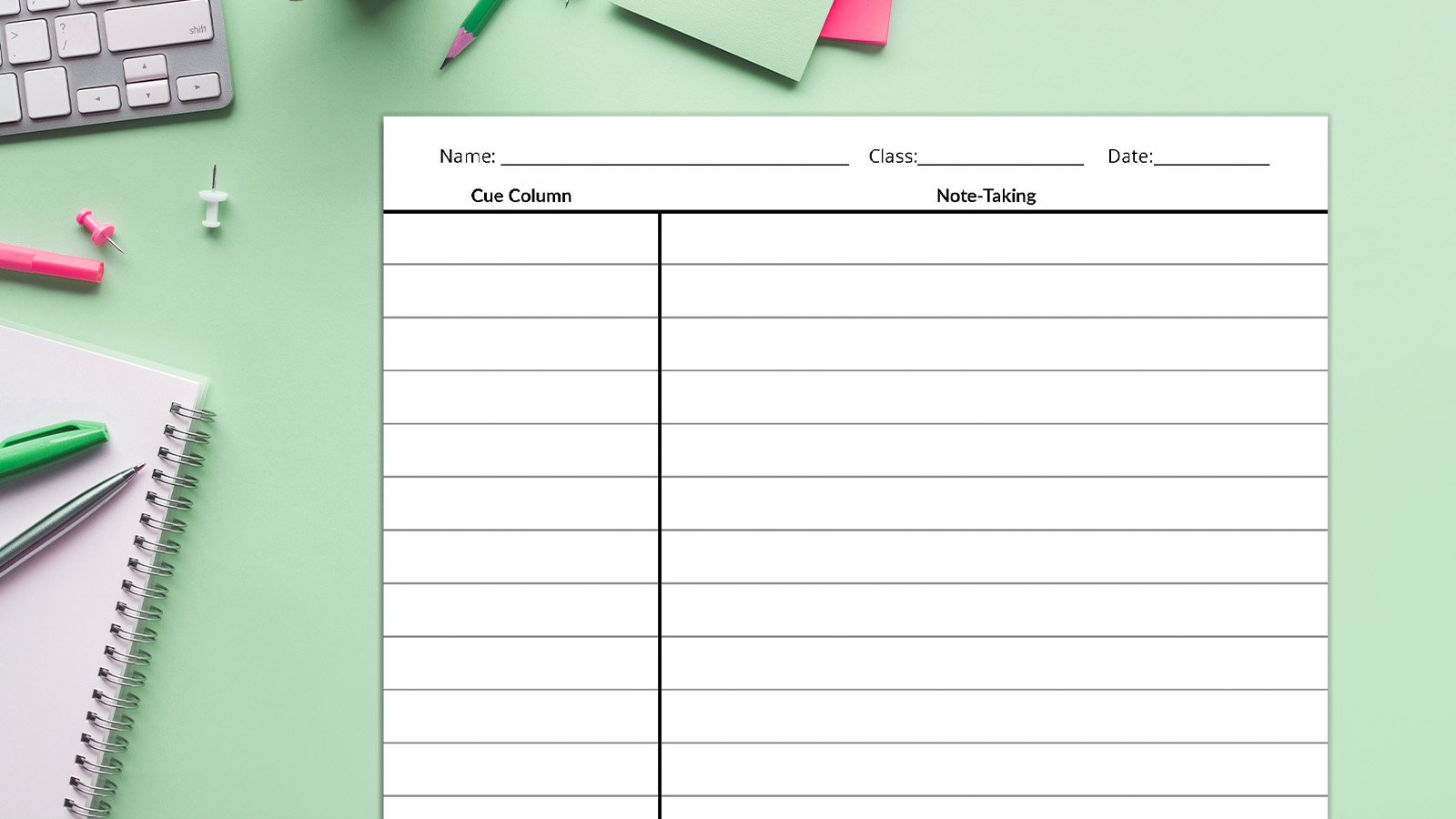 Free Cornell Notes Template for Students (Printable and Digital ...