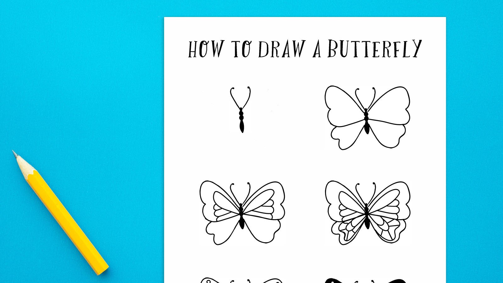 How To Draw a Butterfly (Free Printable + Video) - April 2024