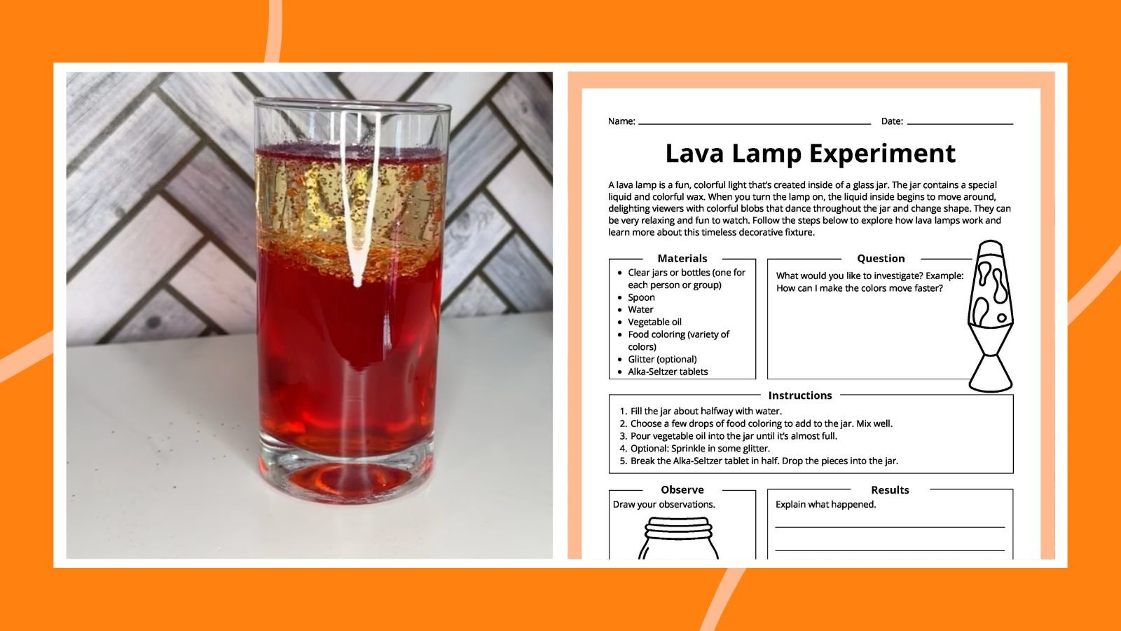DIY Lava Lamp Experiment: How-To Plus Free Worksheet - November 2024