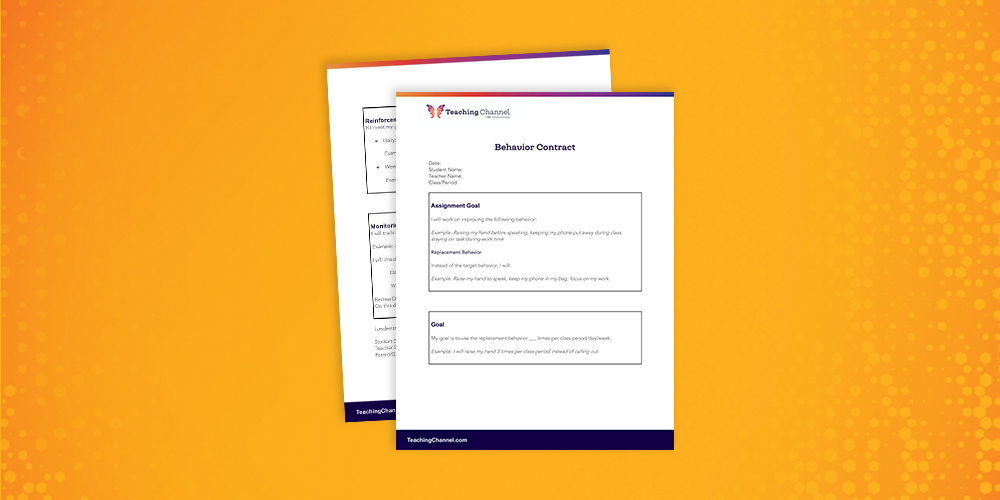 Behavior Contract Template for Classroom Management - July 2025