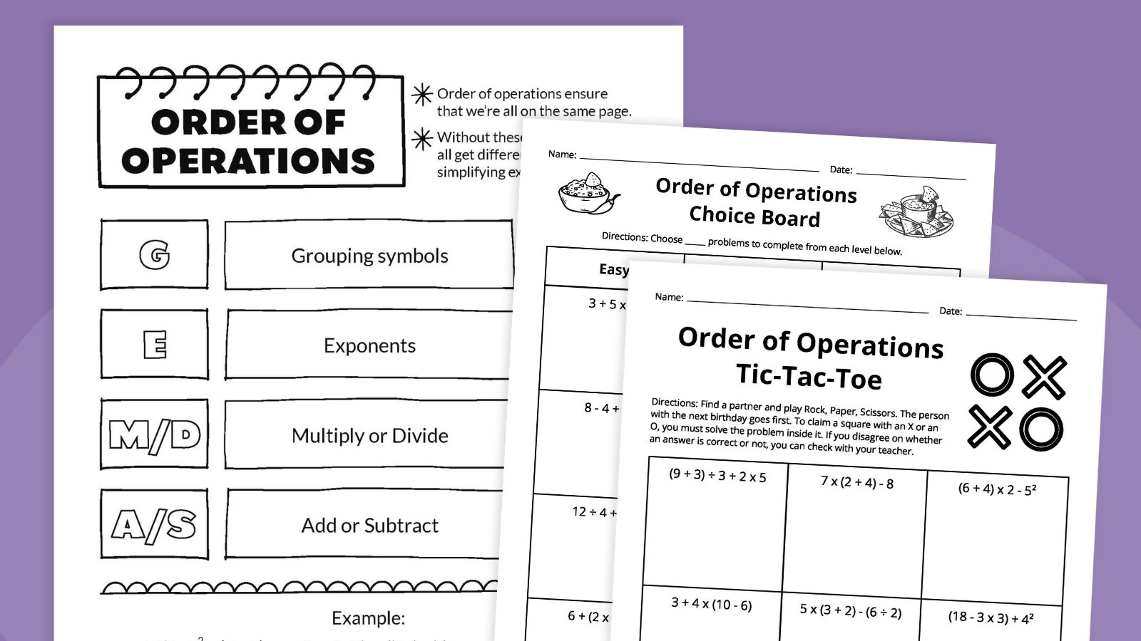 Order of Operations Worksheet Bundle (Free Printables) - June 2025