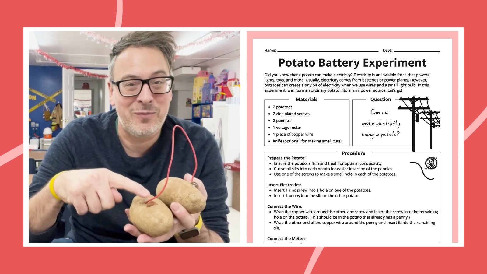 Potato Battery Experiment: How-To Plus Free Worksheet - November 2025