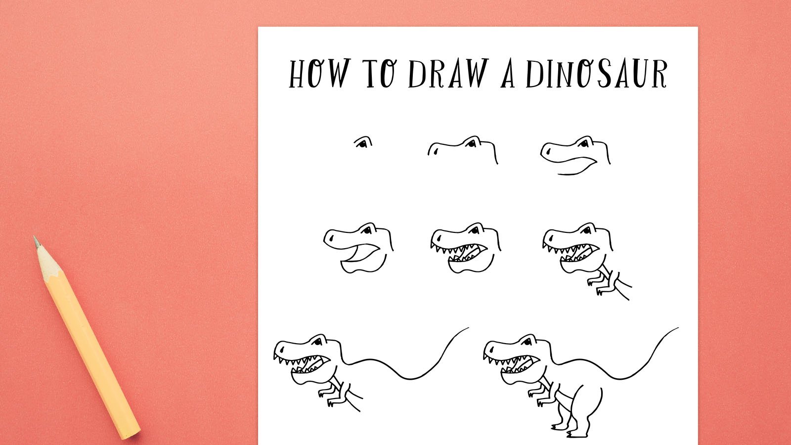 How To Draw a Dinosaur (Free Printable + Video) - January 2025