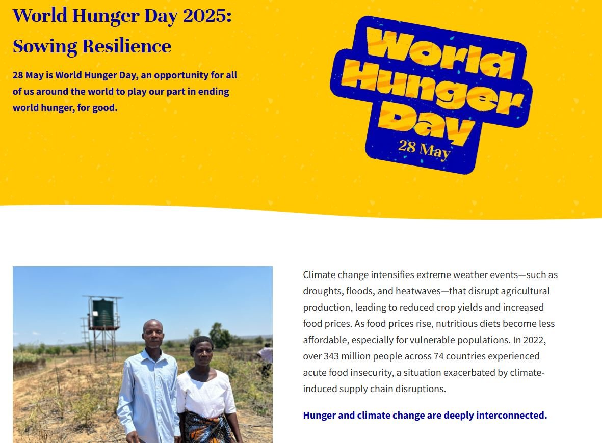 World Hunger Day – World Hunger News - January 2025