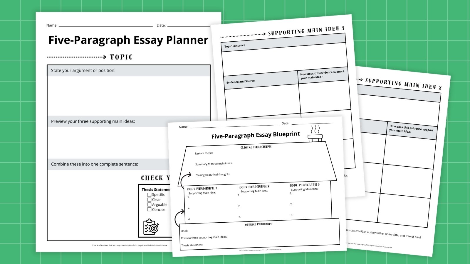 Five-Paragraph Essay Graphic Organizer (Free Worksheets) - July 2025