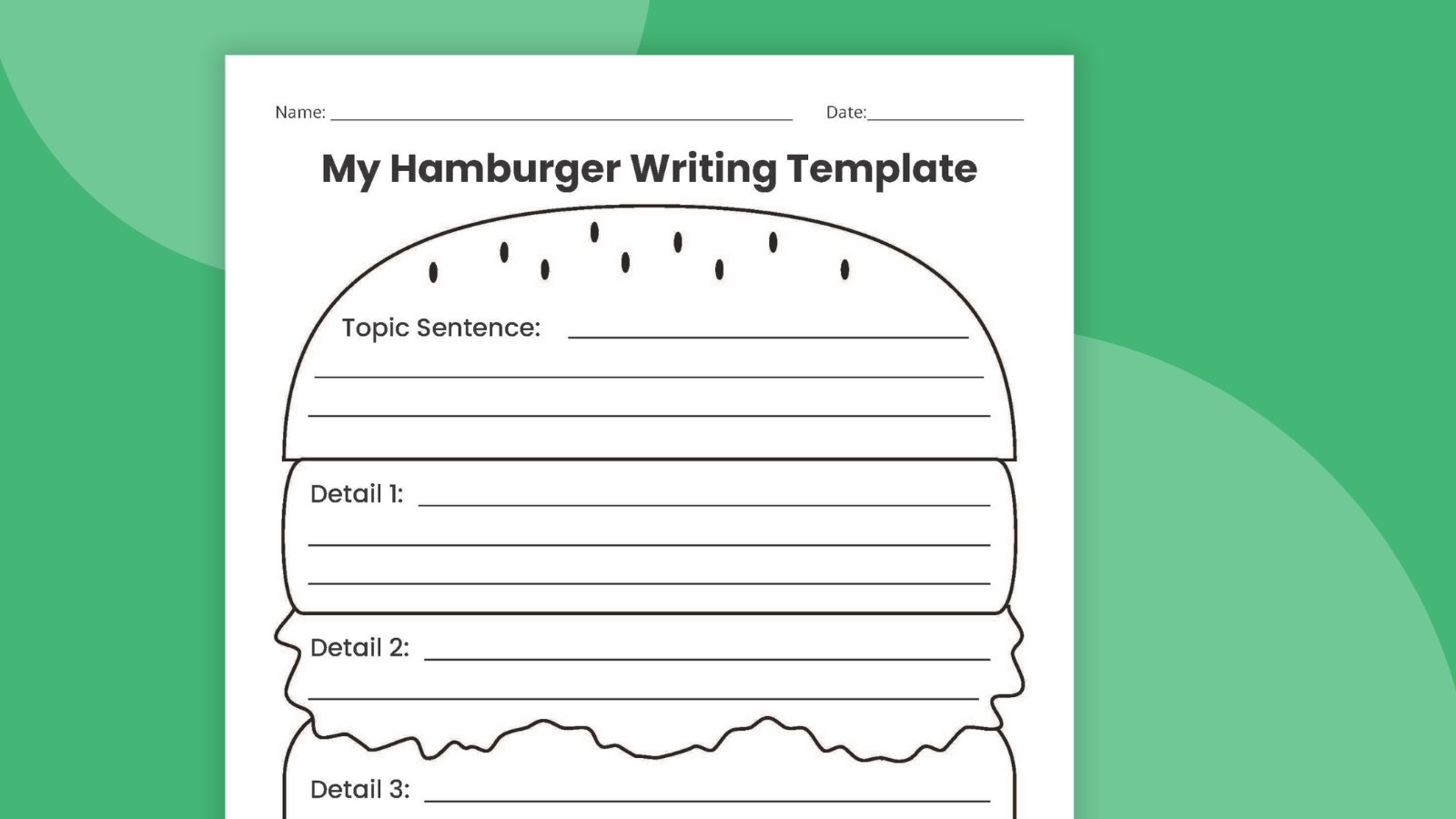 Free Printable Hamburger Writing Graphic Organizer - July 2026