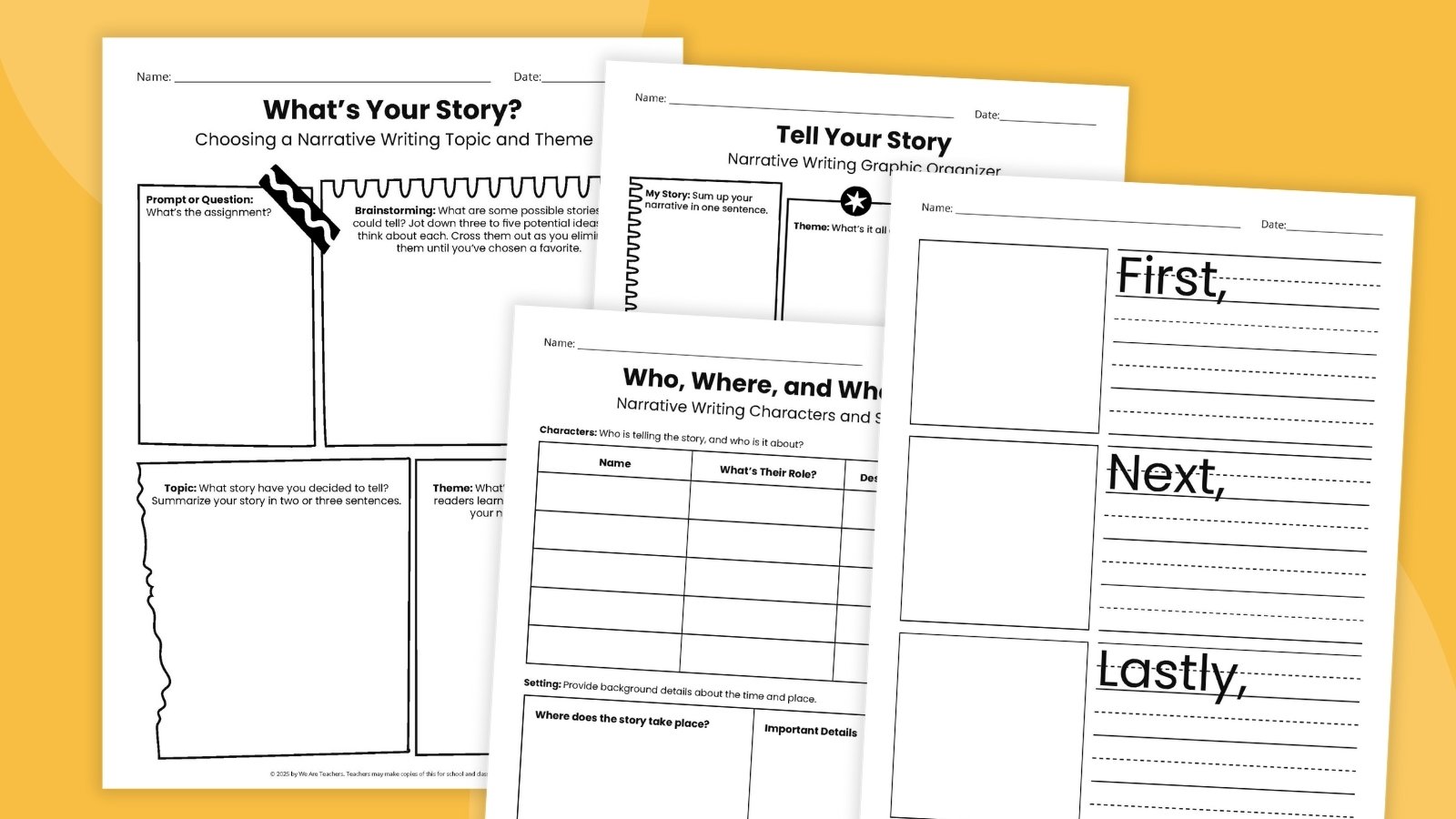 Free Printable Narrative Writing Graphic Organizer Bundle - May 2026