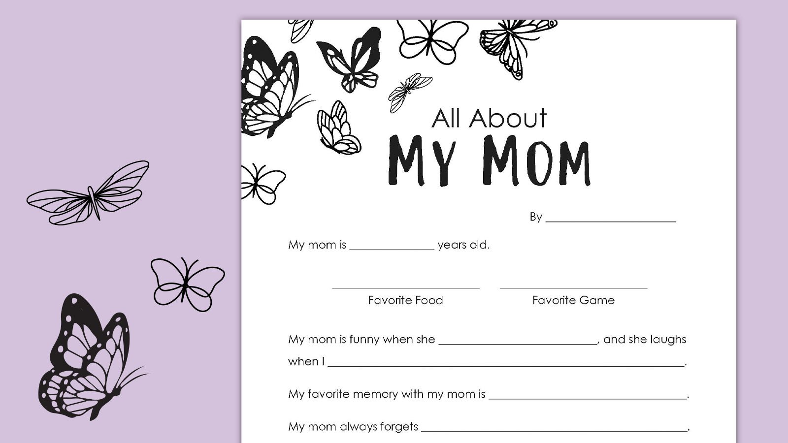 Free Printable Mother’s Day Questionnaire - August 2026